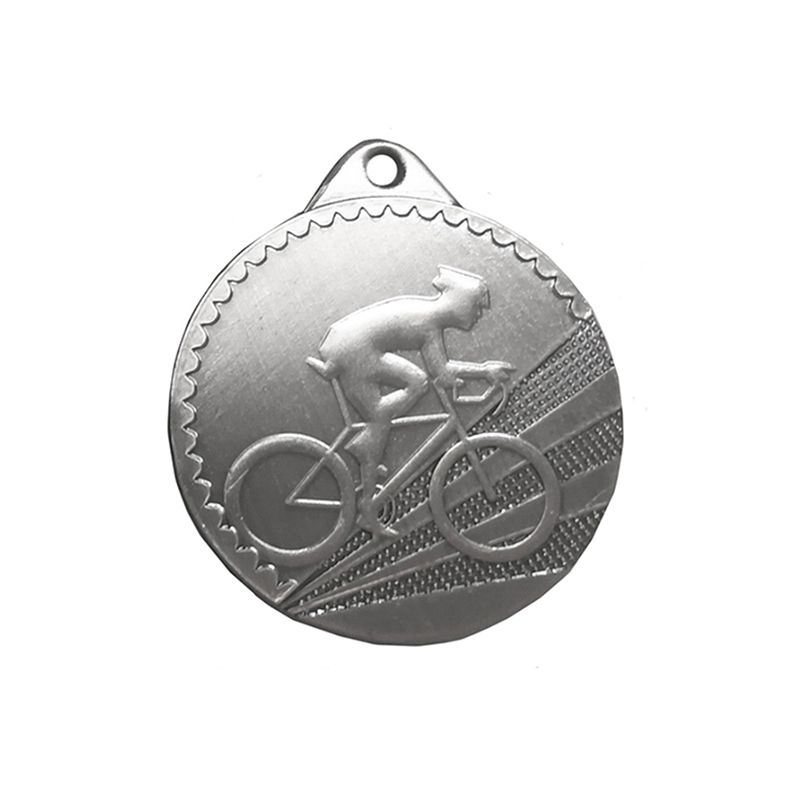SILVER CYCLING MEDAL 50MM WITH CUSTOM PRINTED LABEL – PERSONALIZED ...