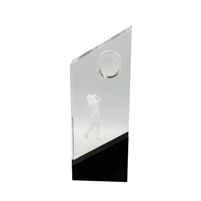 DELUXE GOLF CRYSTAL AWARD – 23.5CM | CUSTOM ENGRAVED TROPHY WITH GIFT ...