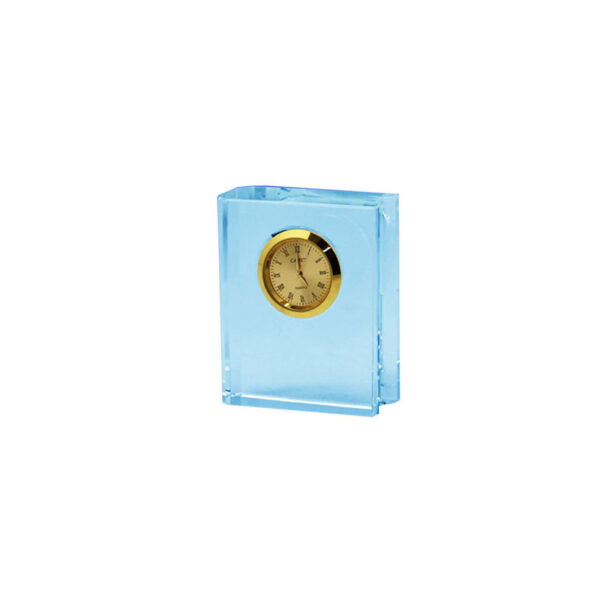 8.5CM DECORATIVE CRYSTAL DESK CLOCK – ELEGANT GLASS TIMEPIECE - Hercules