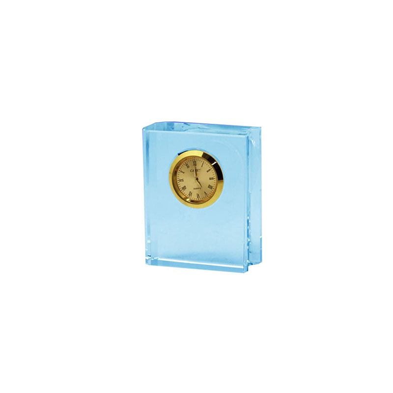 8.5CM DECORATIVE CRYSTAL DESK CLOCK – ELEGANT GLASS TIMEPIECE - Hercules