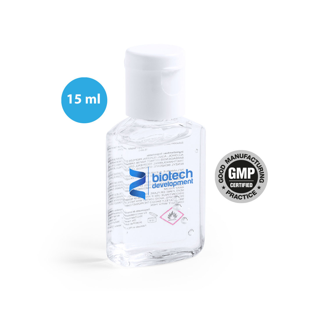 15ML HYDROALCOHOLIC HAND GEL – REFILLABLE WITH SAFETY CAP & GMP ...