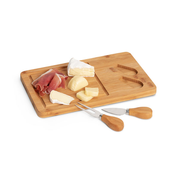 NATURBOARD BAMBOO CHEESE SET – CUTTING BOARD WITH STAINLESS STEEL ...
