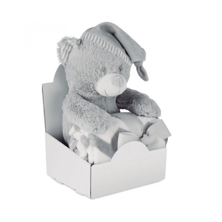 LARGE PLUSH GREY TEDDY BEAR - Hercules