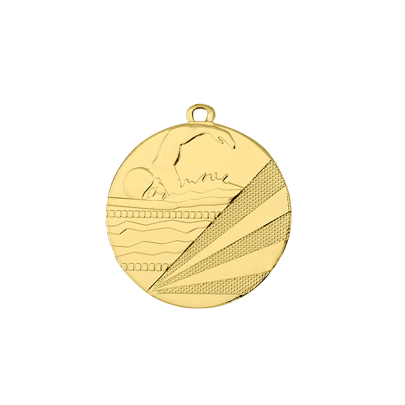 GOLD SWIMMING MEDAL 50MM WITH CUSTOM PRINTED LABEL – PERSONALISED ...