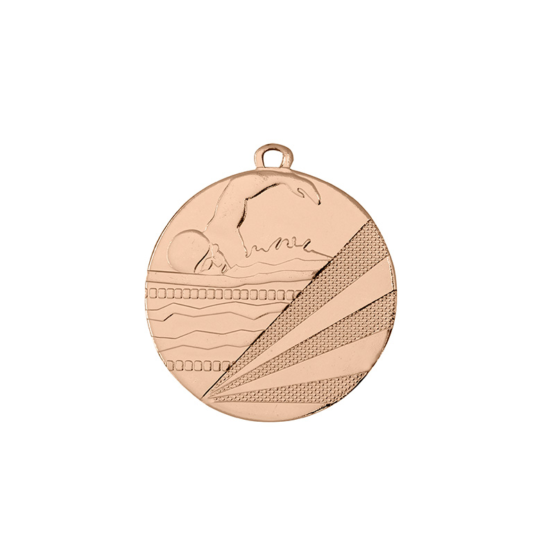 SILVER SWIMMING AWARD MEDAL – 50MM WITH CUSTOM PRINTED LABEL - Hercules