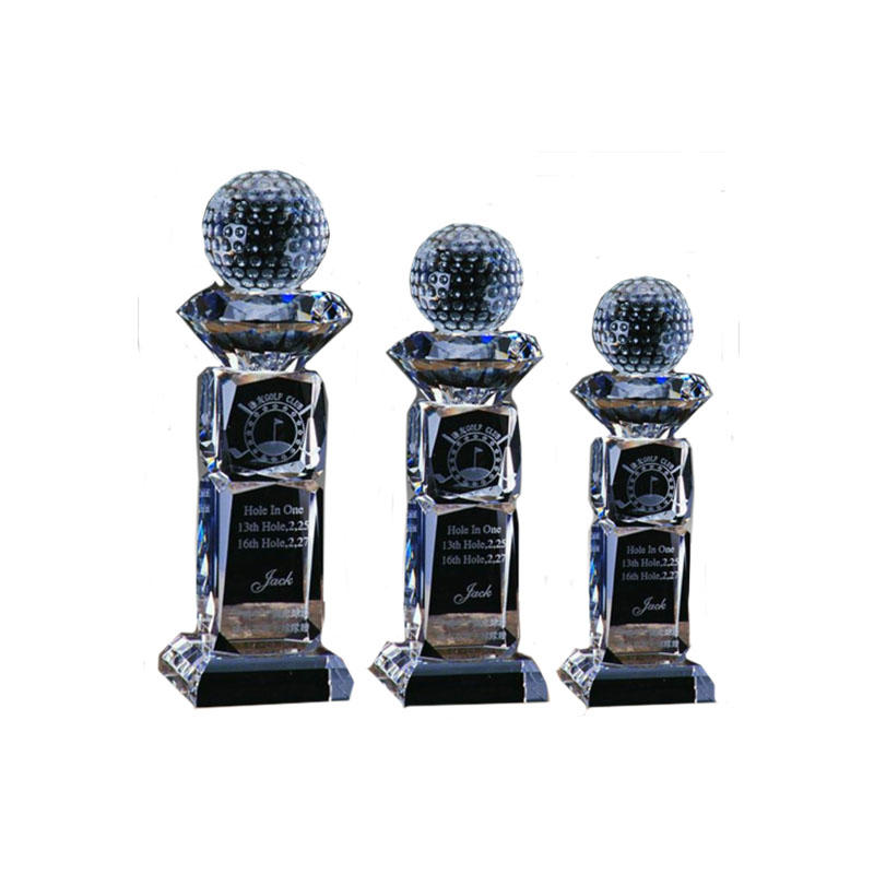 DELUXE GOLF CRYSTAL AWARD TROPHY – 24CM | CUSTOM ENGRAVED WITH GIFT BOX ...