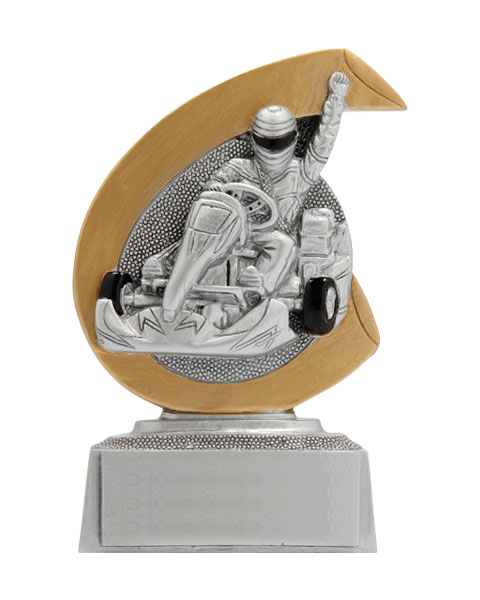 KARTING MOTORSPORT TROPHY 10CM WITH CUSTOM PRINTED PLATE - Hercules