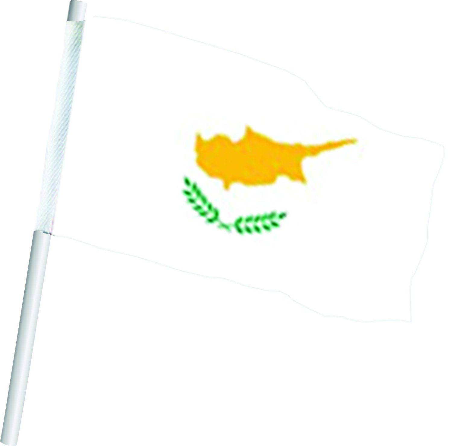CYPRUS FLAG 40CM*60CM WITH PLASTIC POLE - Hercules
